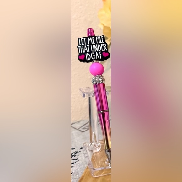Office | 1beadedlet Me File That Under Idgaf Ball Point Pen | Poshmark